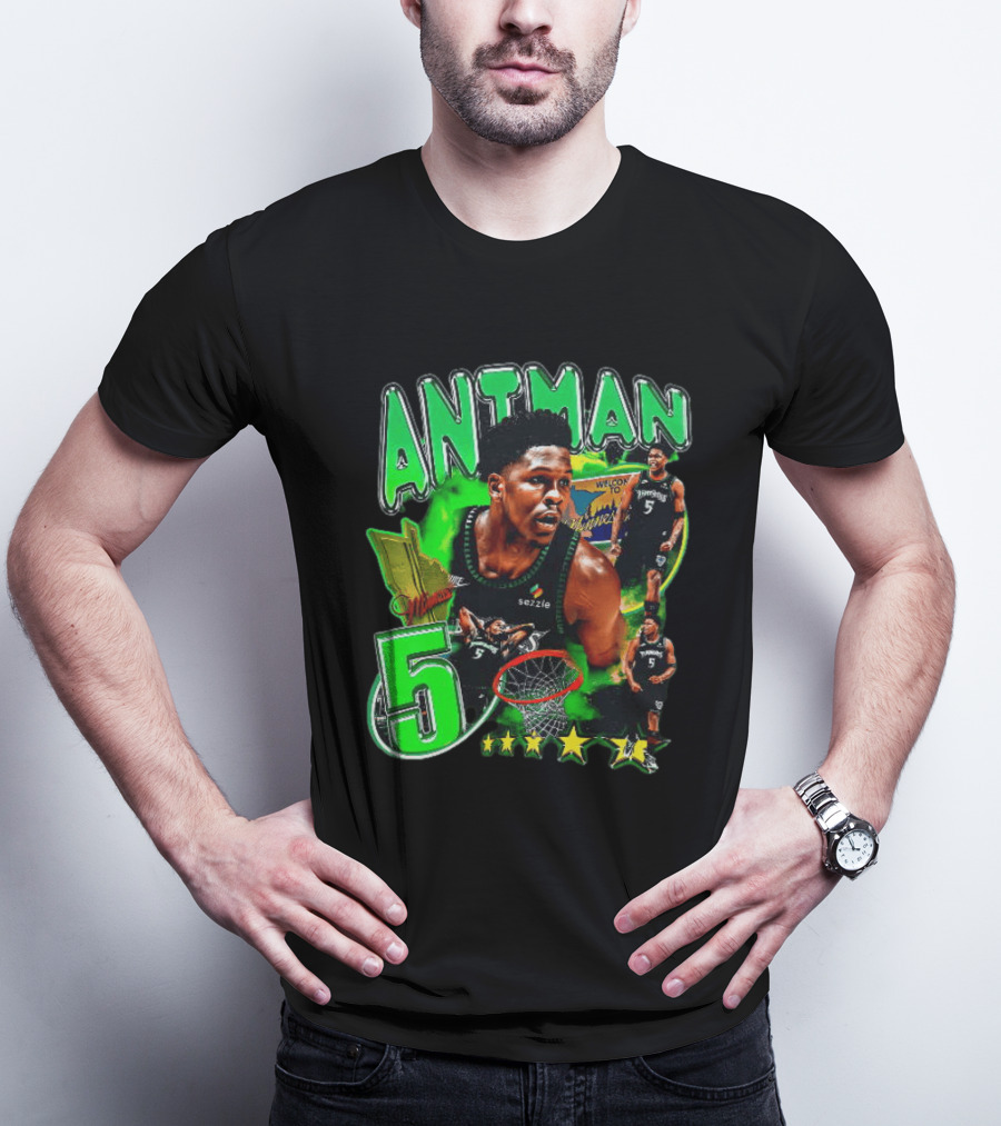 ANITMAN 5 Anthony Edwards Minnesota Timberwolves Welcome To Minnesota T-Shirt