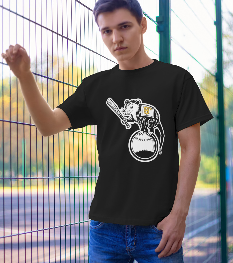 B's Baseball Opossum Batting On Ball T-Shirt