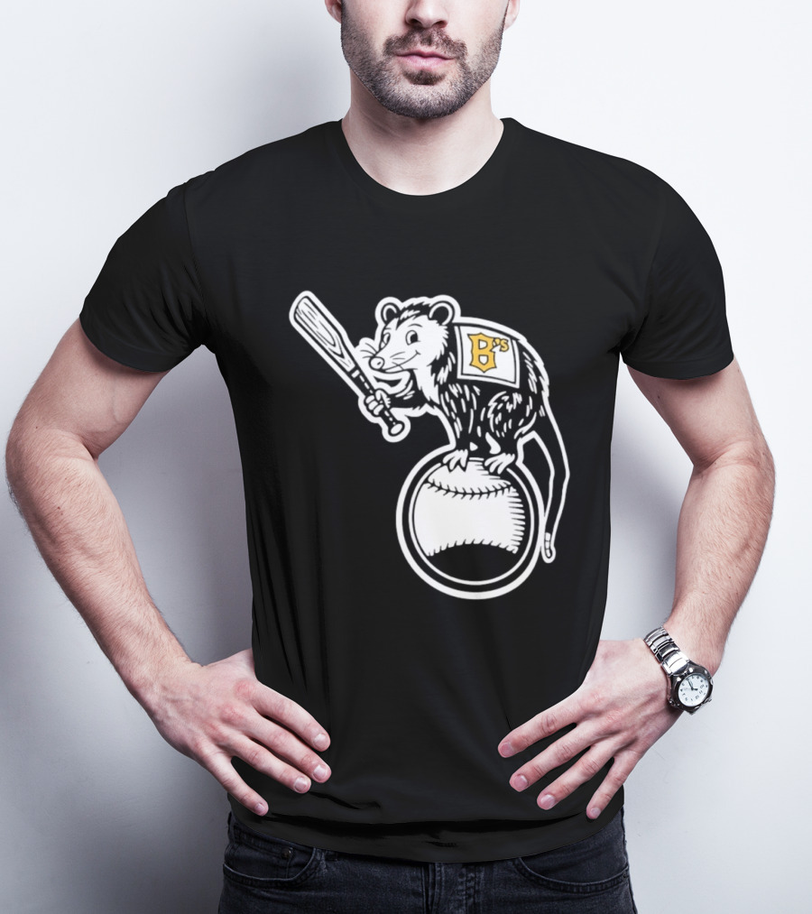 B's Baseball Opossum Batting On Ball T-Shirt