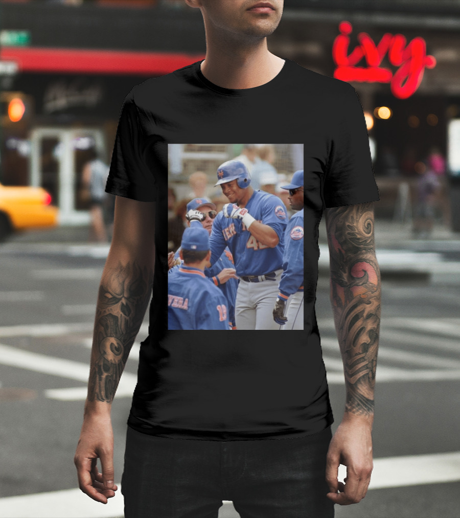 New York Mets Butch Huskey No. 42 MLB Legend T-Shirt