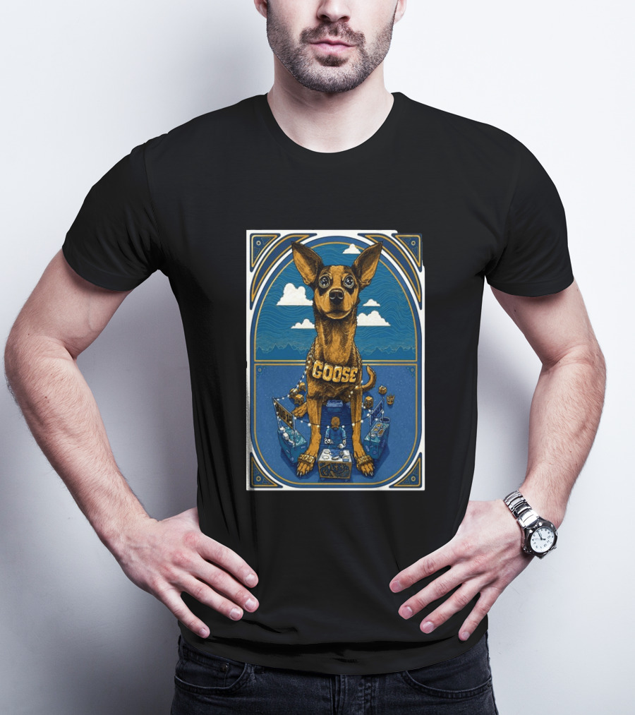 Goose Los Angeles Greek Theatre August 14 2026 Event With Dog And Clouds T-Shirt