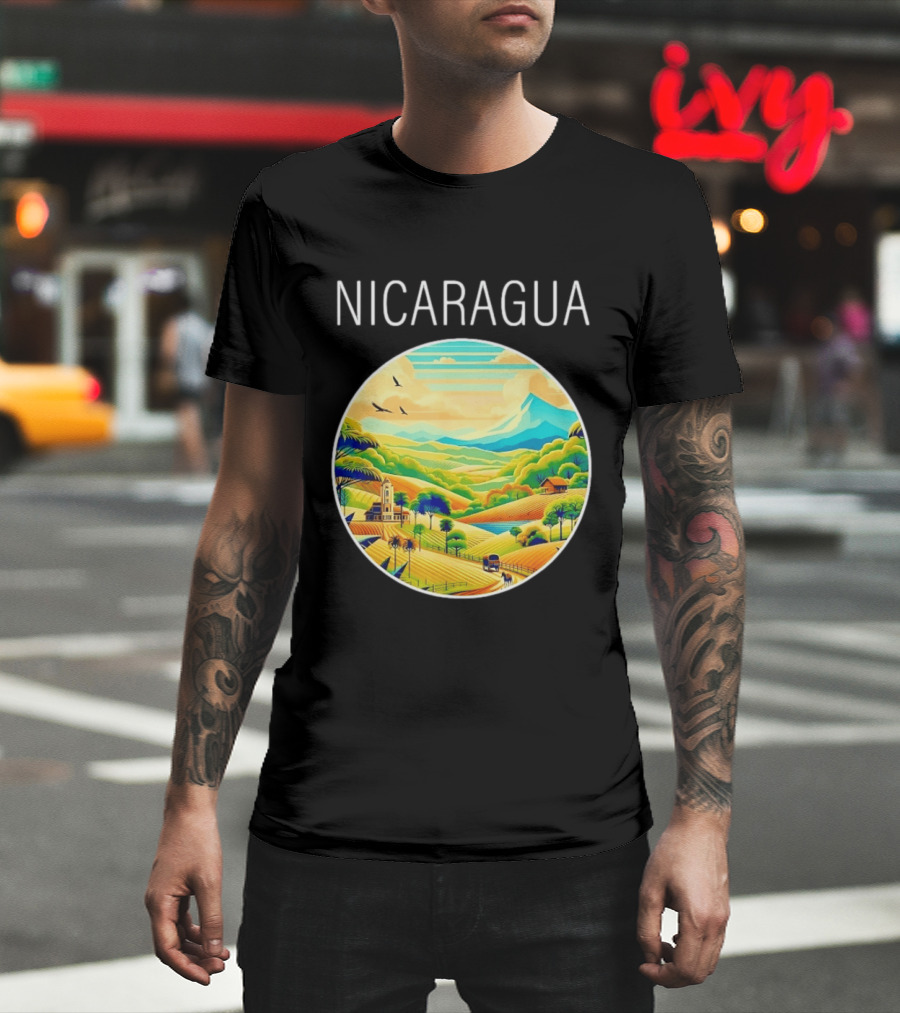 Nicaragua Scenic Landscape Central America Vibrant Mountain View T-Shirt