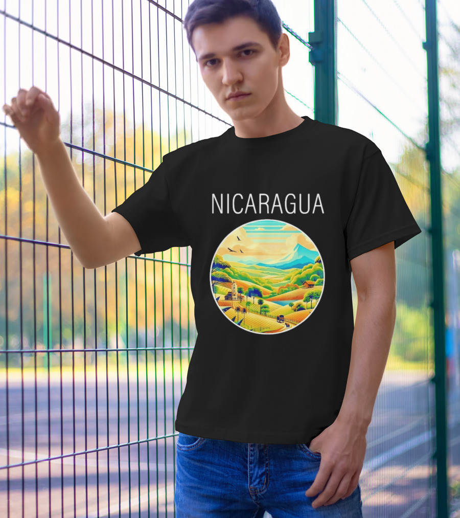 Nicaragua Scenic Landscape Central America Vibrant Mountain View T-Shirt