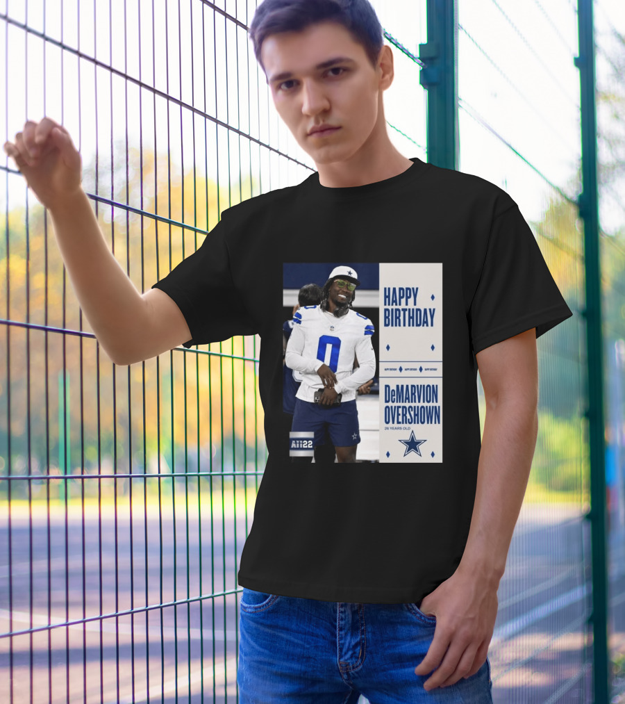 Happy Birthday DeMarvion Overshown 26 Years Old Dallas Cowboys Linebacker Celebration T-Shirt