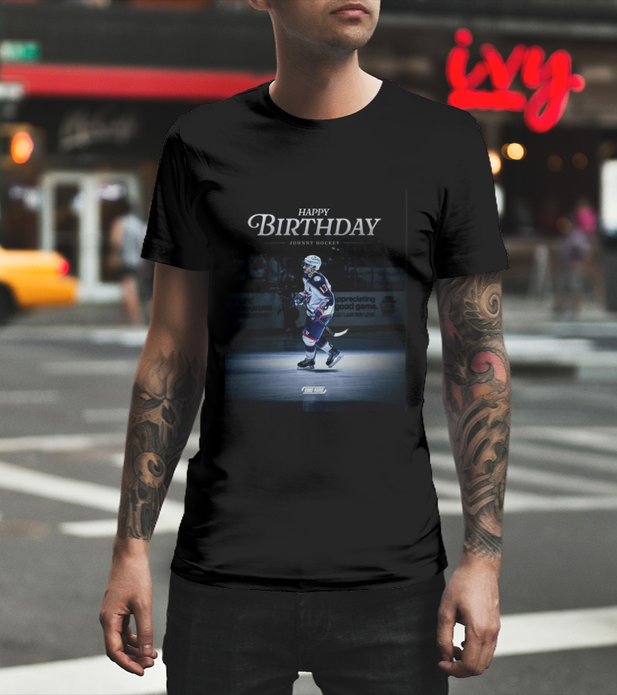 Happy Birthday Johnny Hockey NHL Player Spotlight Ice Rink Celebration T-Shirt