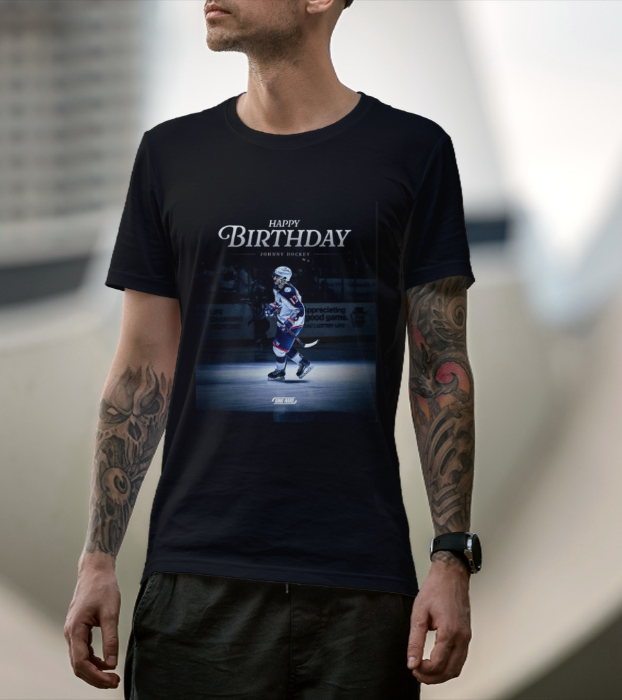 Happy Birthday Johnny Hockey NHL Player Spotlight Ice Rink Celebration T-Shirt