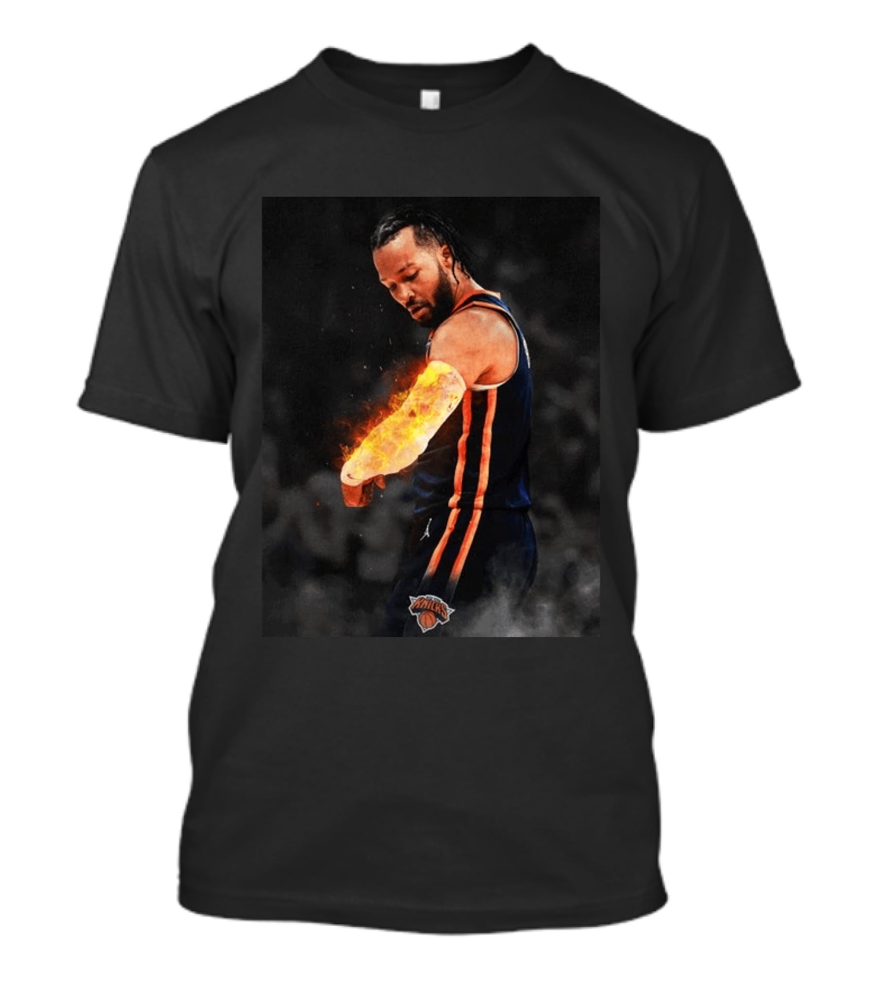 Happy International Lefthanders Day Jalen Brunson Knicks Player Flaming Arm T-Shirt