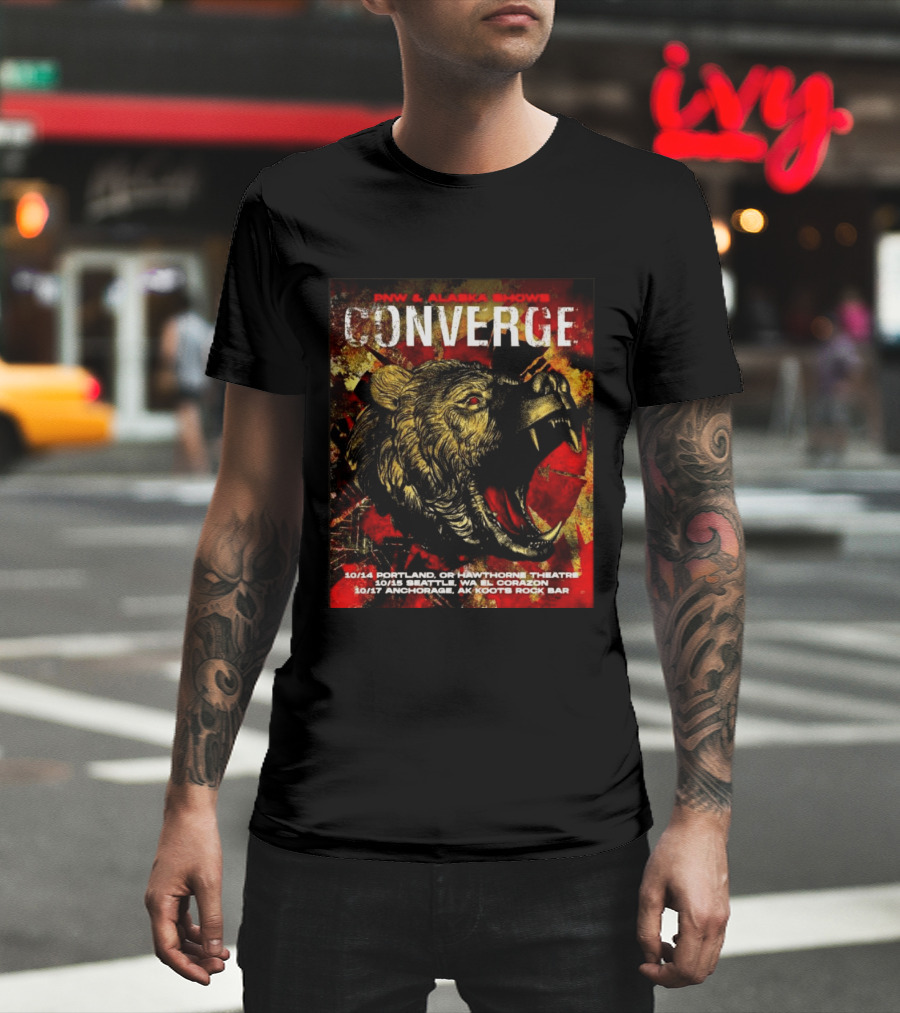 PNW Alaska Shows Converge Bear October Portland Seattle Anchorage Tour Dates T-Shirt