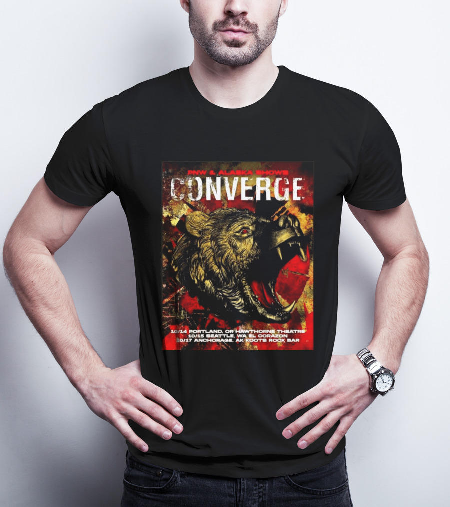 PNW Alaska Shows Converge Bear October Portland Seattle Anchorage Tour Dates T-Shirt