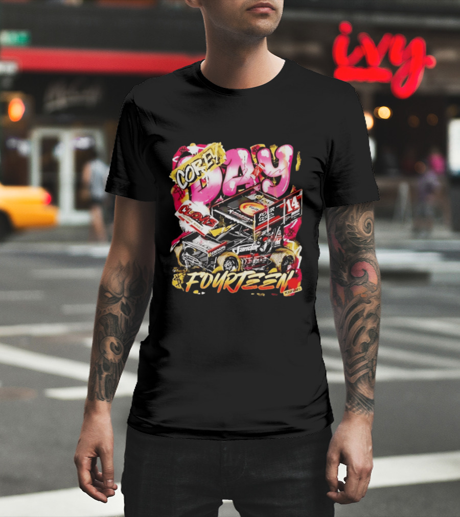 Corey Day Clovis Racing Sprint Car Number 14 Fourteen T-Shirt
