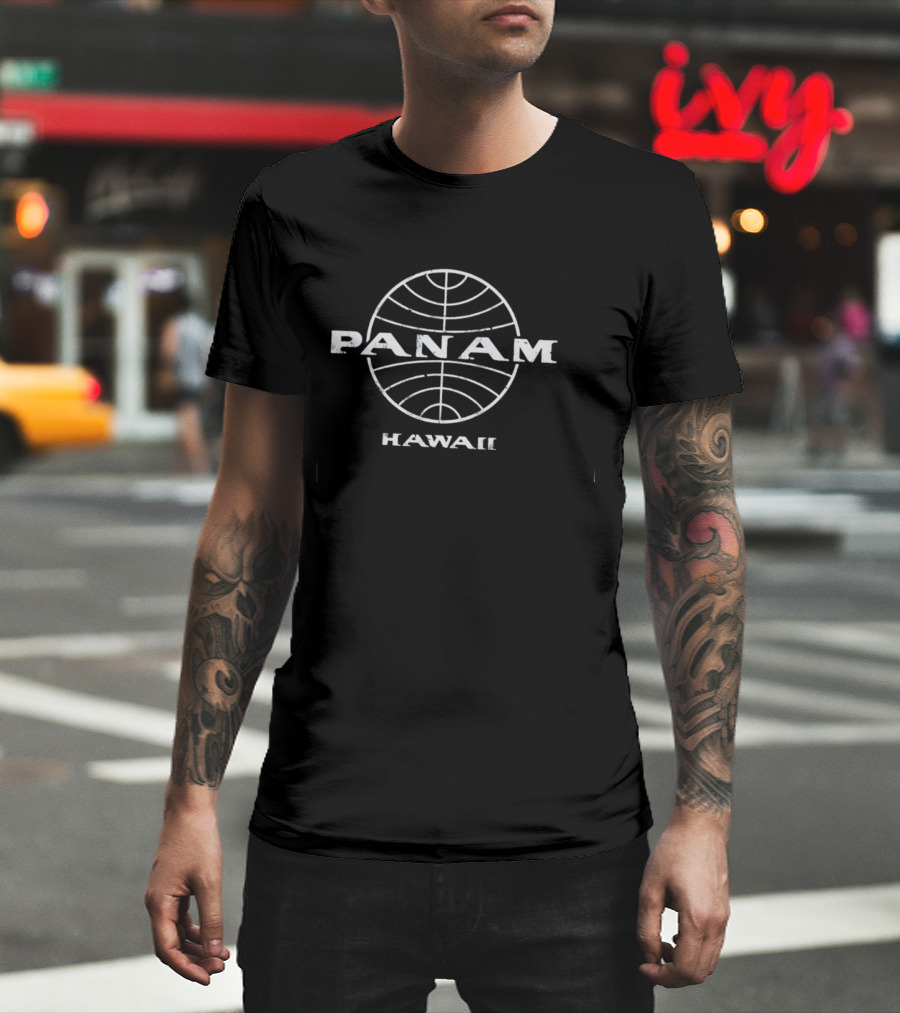 Pan Am Hawaii Distressed Globe Aviation T-Shirt