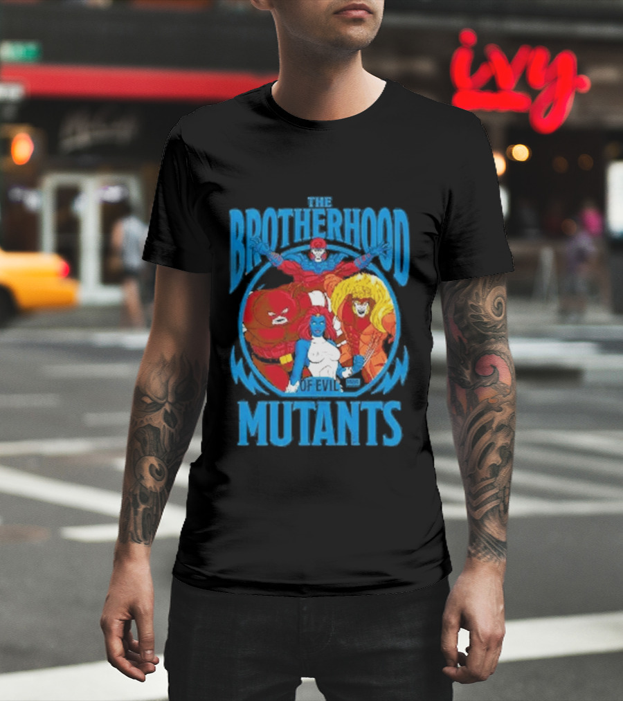 X Men Brotherhood Of Evil Mutants Cropped Mystique Sabretooth Blob T-Shirt