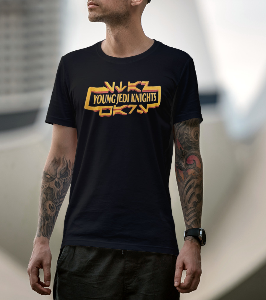 Young Jedi Knights Star Wars Sci Fi Text Art Yellow T-Shirt