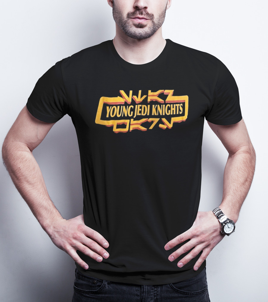 Young Jedi Knights Star Wars Sci Fi Text Art Yellow T-Shirt