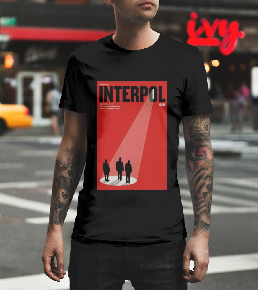 Interpol San Francisco 2026 Great American Music Hall Warfield Theatre Event Julie T-Shirt