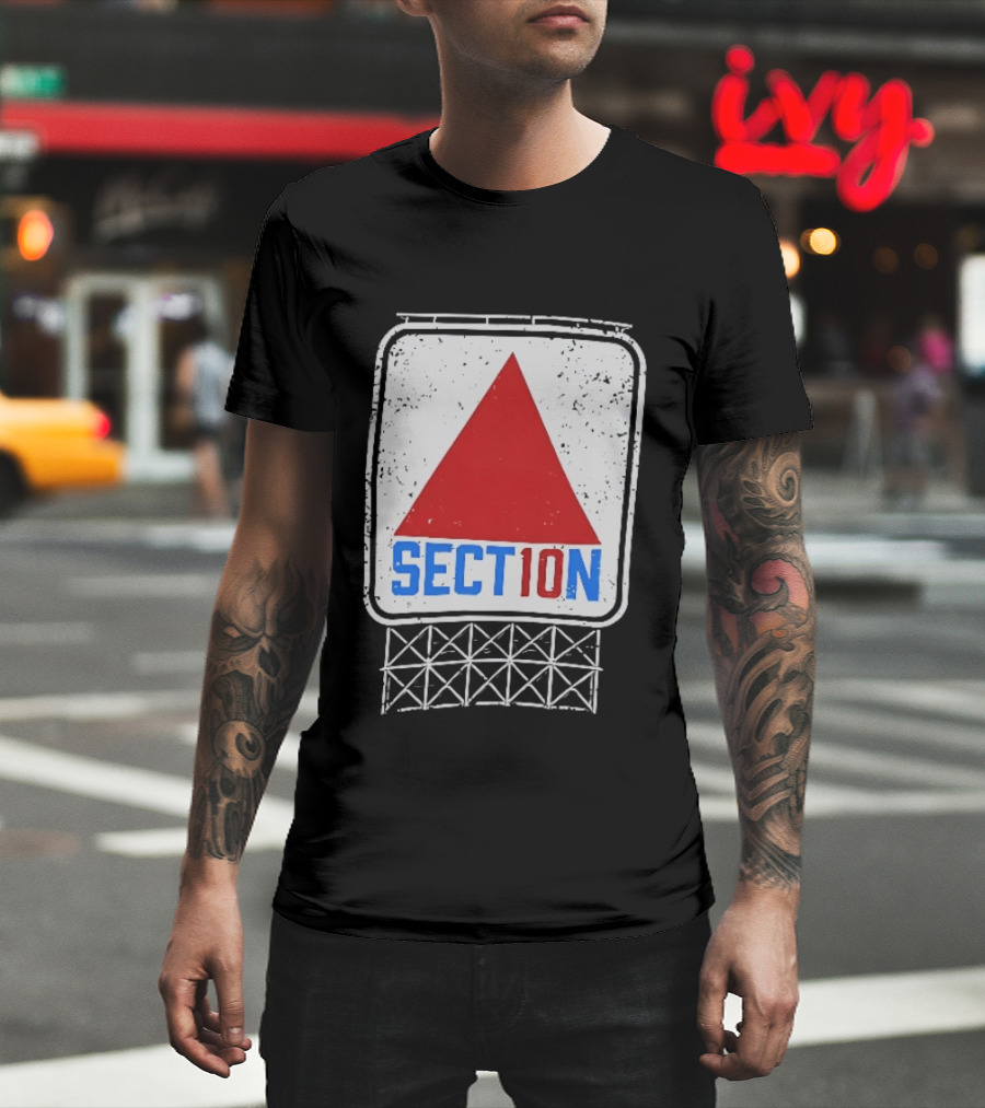 Section 10 Boston Red Sox Fenway Park Baseball Triangular Sign T-Shirt