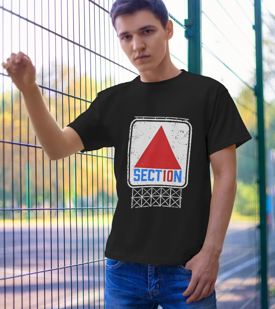 Section 10 Boston Red Sox Fenway Park Baseball Triangular Sign T-Shirt