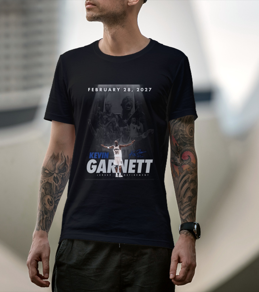 Kevin Garnett February 28 2027 Jersey Retirement T-Shirt