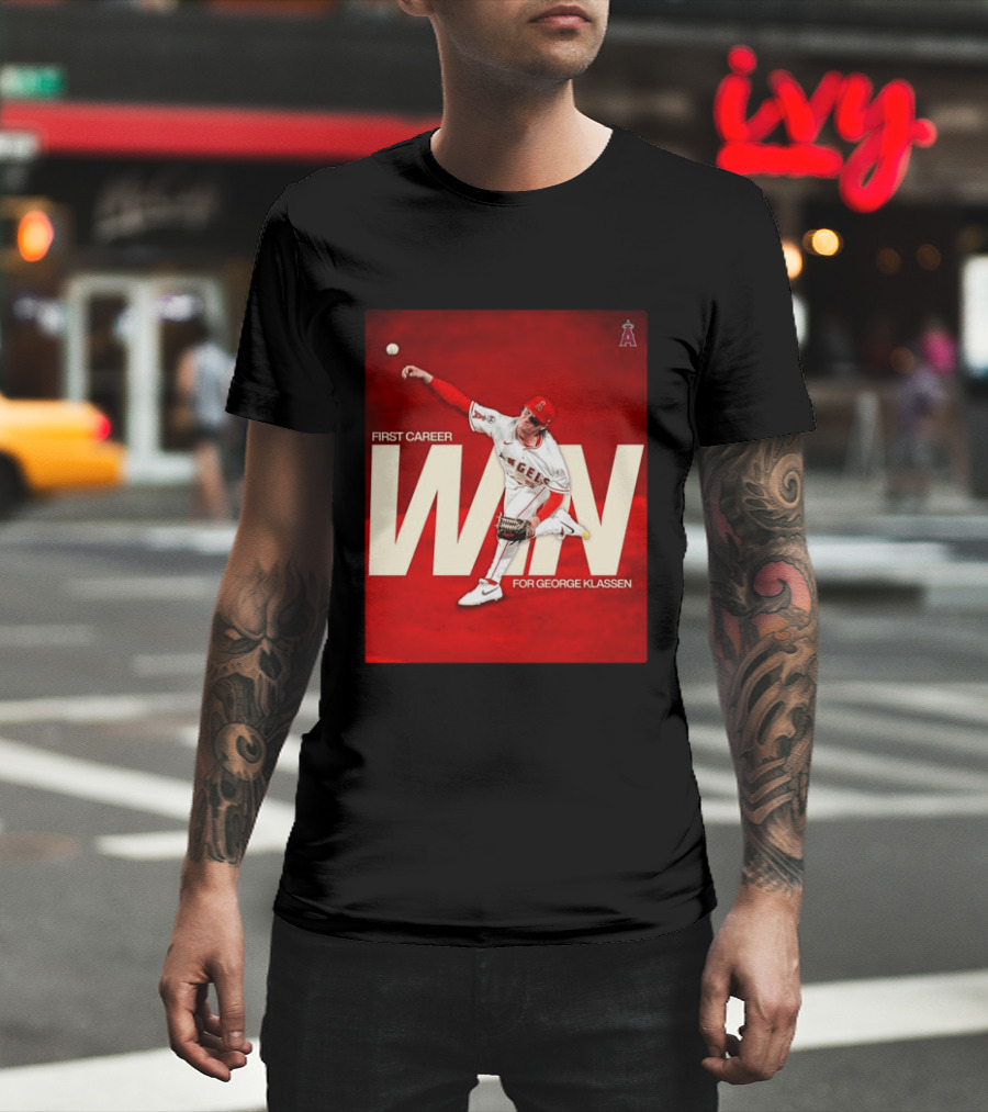 Los Angeles Angels First Career Win For George Klassen Baseball T-Shirt
