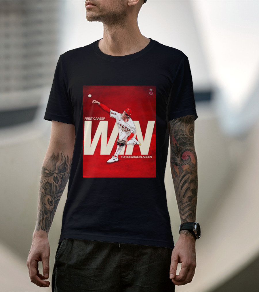 Los Angeles Angels First Career Win For George Klassen Baseball T-Shirt