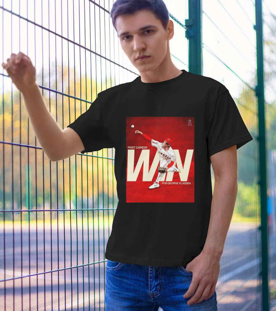 Los Angeles Angels First Career Win For George Klassen Baseball T-Shirt