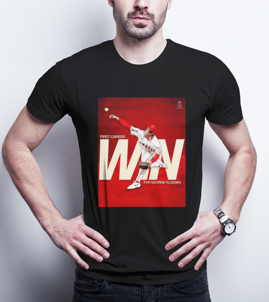 Los Angeles Angels First Career Win For George Klassen Baseball T-Shirt