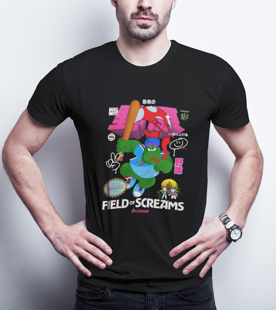 Field Of Screams Baseball 2026 Nintenlou Seal Lounami 17 T-Shirt