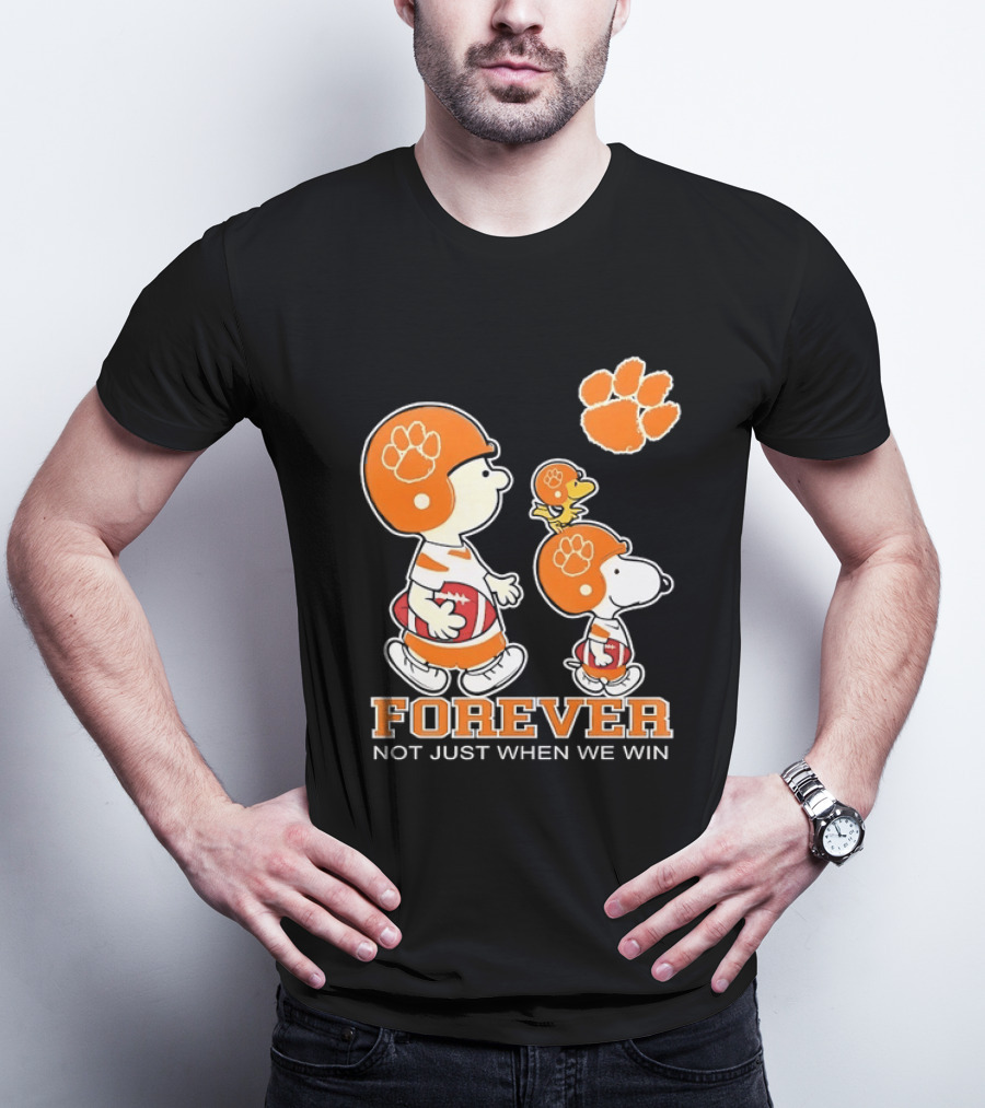 Snoopy Woodstock Charlie Brown Clemson Tigers Forever Not Just When We Win T-Shirt