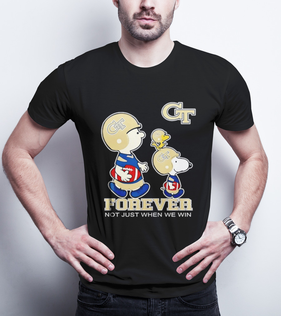 Snoopy Woodstock Charlie Brown Georgia Tech Yellow Jackets Forever Not Just When We Win T-Shirt