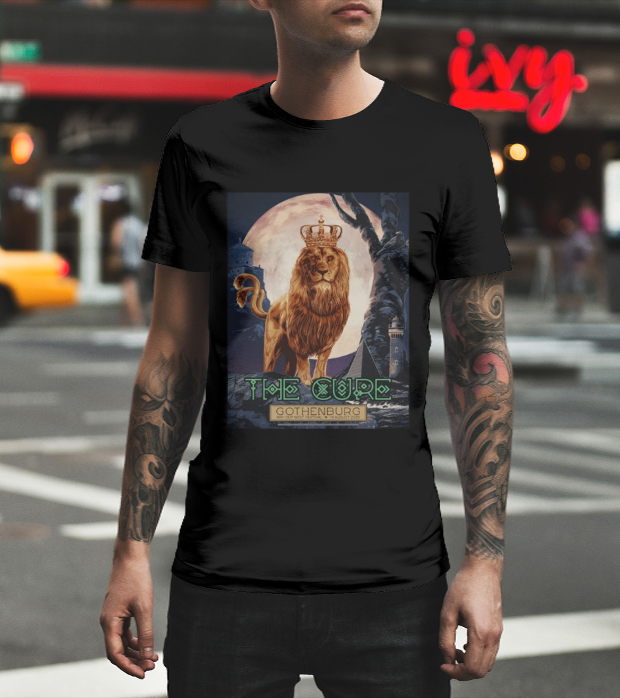 The Cure Gothenburg Way Out West Festival August 14 2026 Limited Edition Lion Crown Full Moon T-Shirt