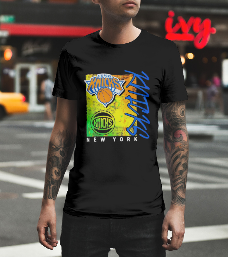 New York Knicks Basketball Team NBA Vibrant Graphic Knicks New York T-Shirt