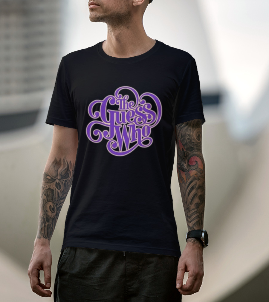 The Guess Who Store Purple Classic Curling Script T-Shirt