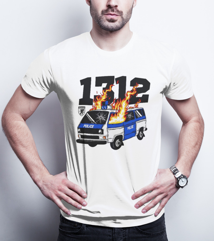 1312 Burning Police Van PGwear Anti Police T-Shirt