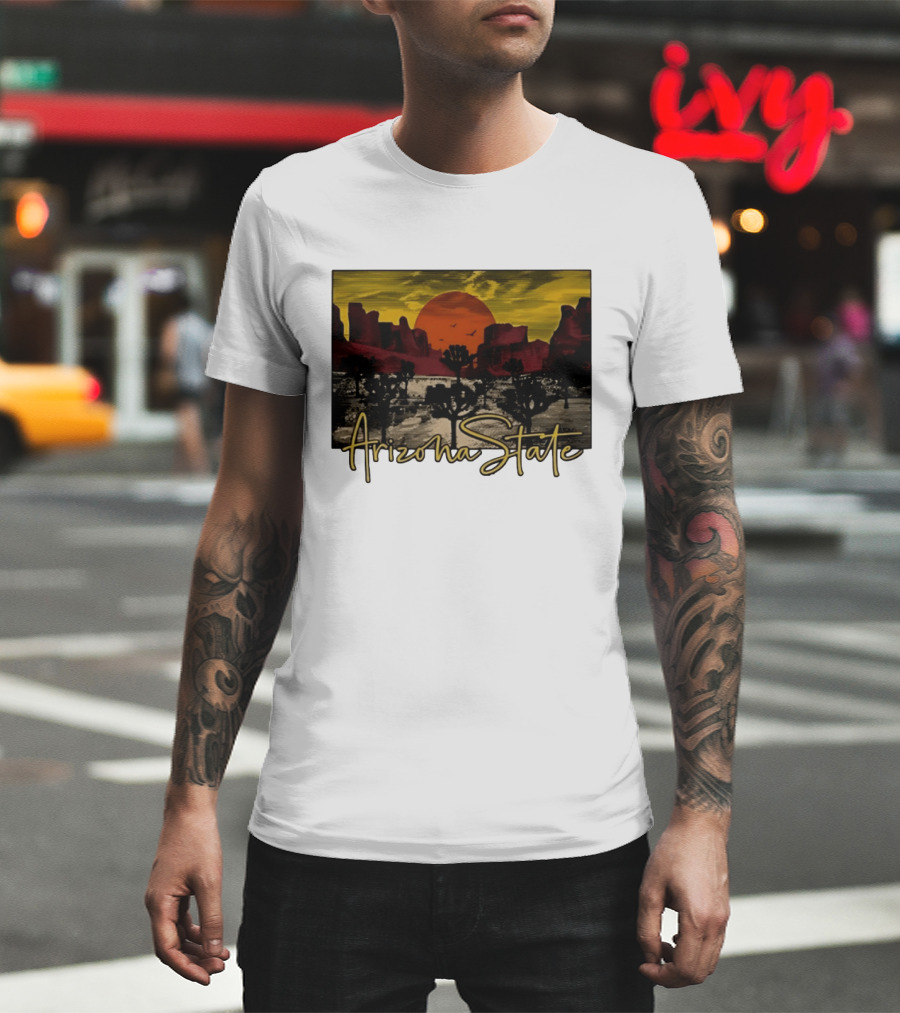 Arizona State Desert Sunset Landscape Scene T-Shirt