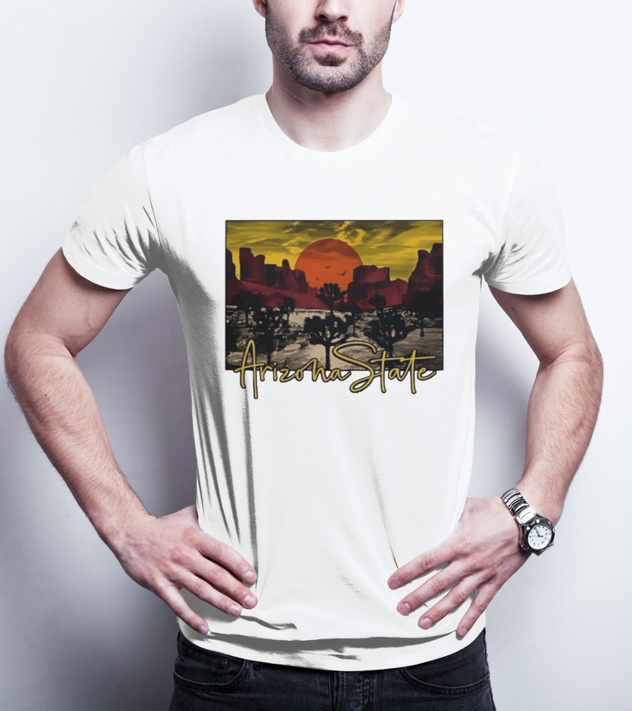 Arizona State Desert Sunset Landscape Scene T-Shirt