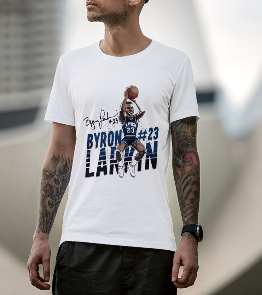 Byron Larkin #23 Xavier Basketball Hall Of Heroes T-Shirt