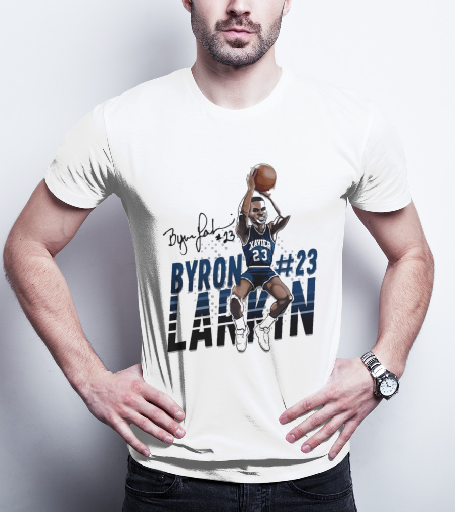 Byron Larkin #23 Xavier Basketball Hall Of Heroes T-Shirt