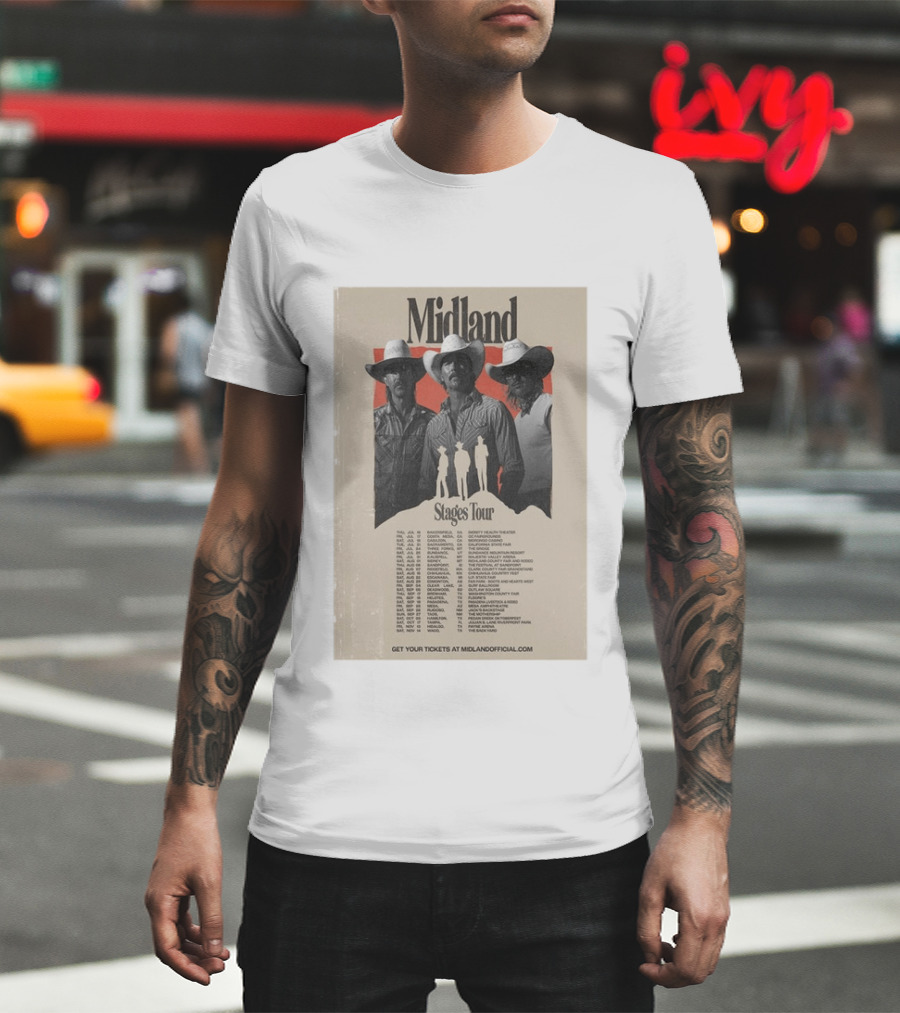 Midland Stages Tour 2026 Concert Dates And Locations T-Shirt