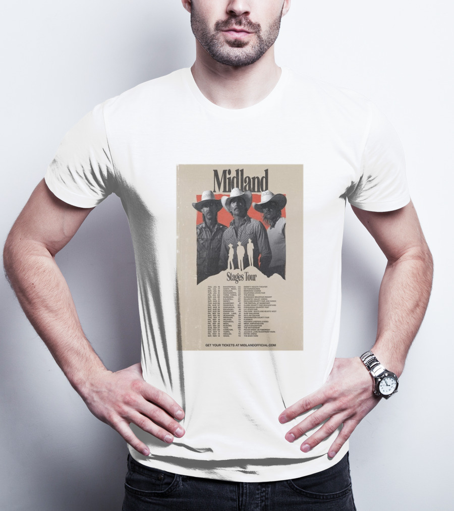 Midland Stages Tour 2026 Concert Dates And Locations T-Shirt