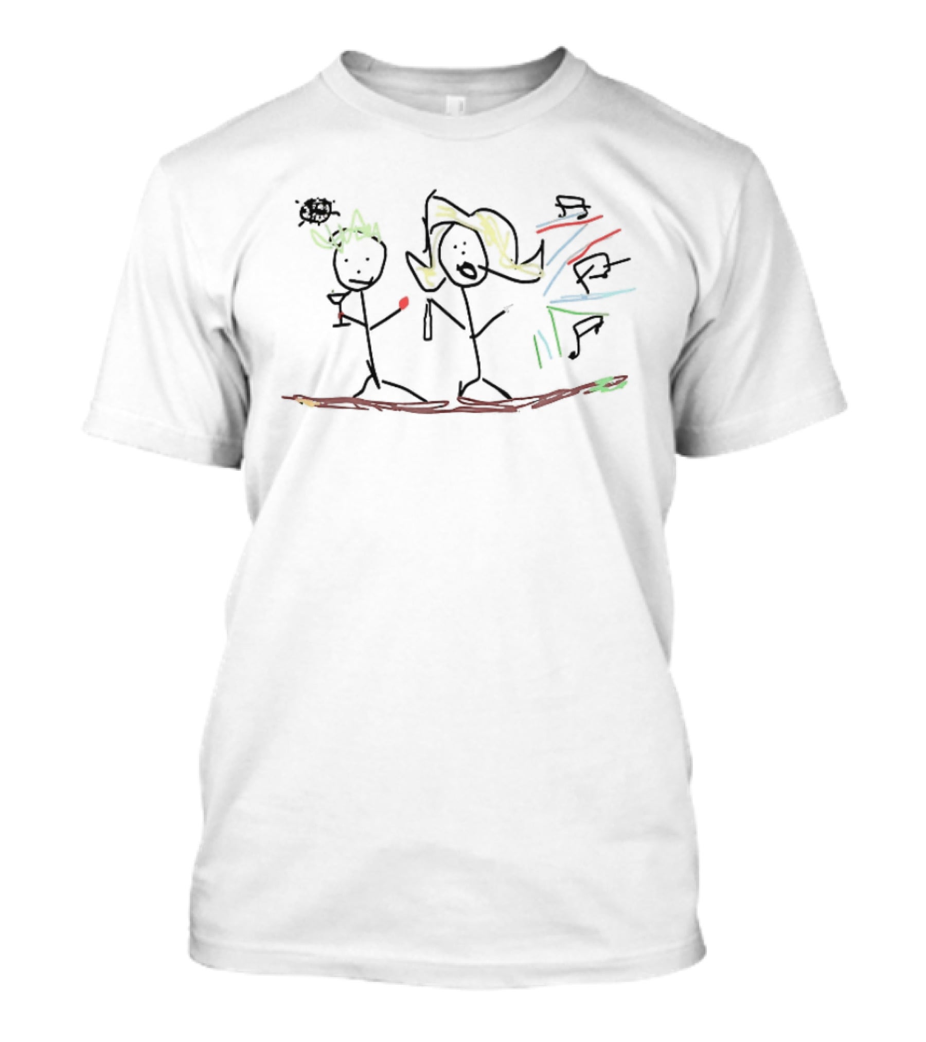 Disco Party Couple With Music Notes And Cocktails Vibes T-Shirt