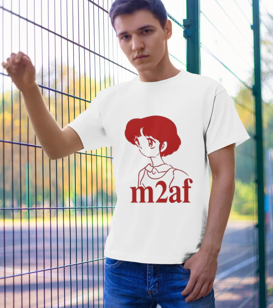 Nick M2af Ranma Anime Profile Red Sketch T-Shirt