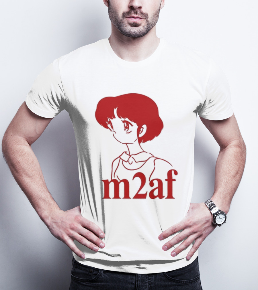 Nick M2af Ranma Anime Profile Red Sketch T-Shirt