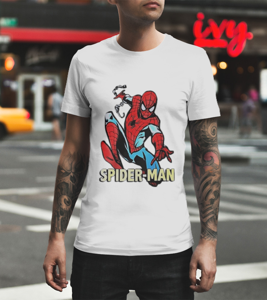 Spider Man Action Pose Marvel Superhero Avengers Comic T-Shirt