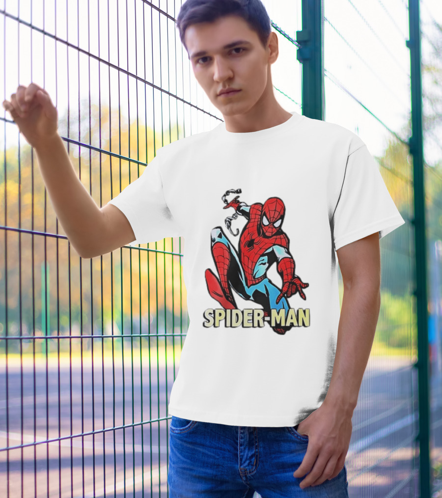 Spider Man Action Pose Marvel Superhero Avengers Comic T-Shirt