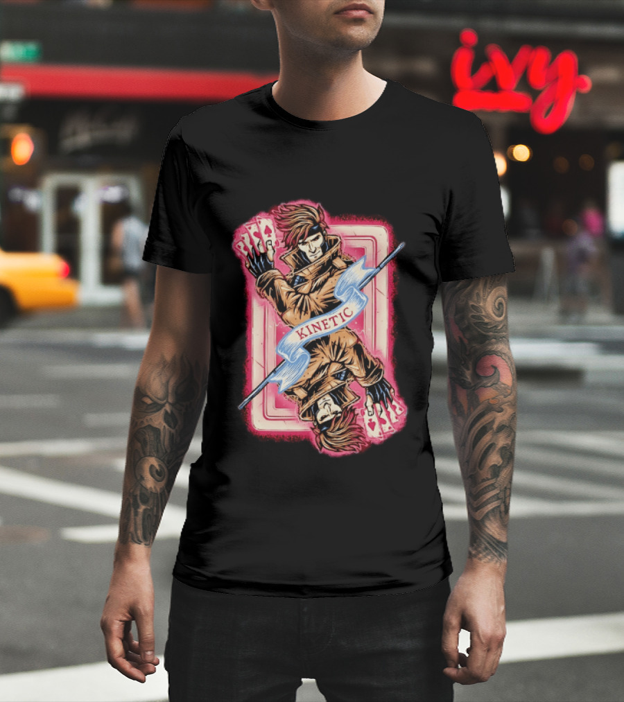 Gambit Kinetic Playing Card X Men Marvel T-Shirt
