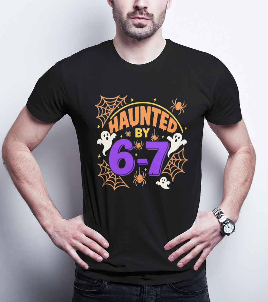 Haunted By 6 7 Ghosts Spiders And Webs Halloween T-Shirt