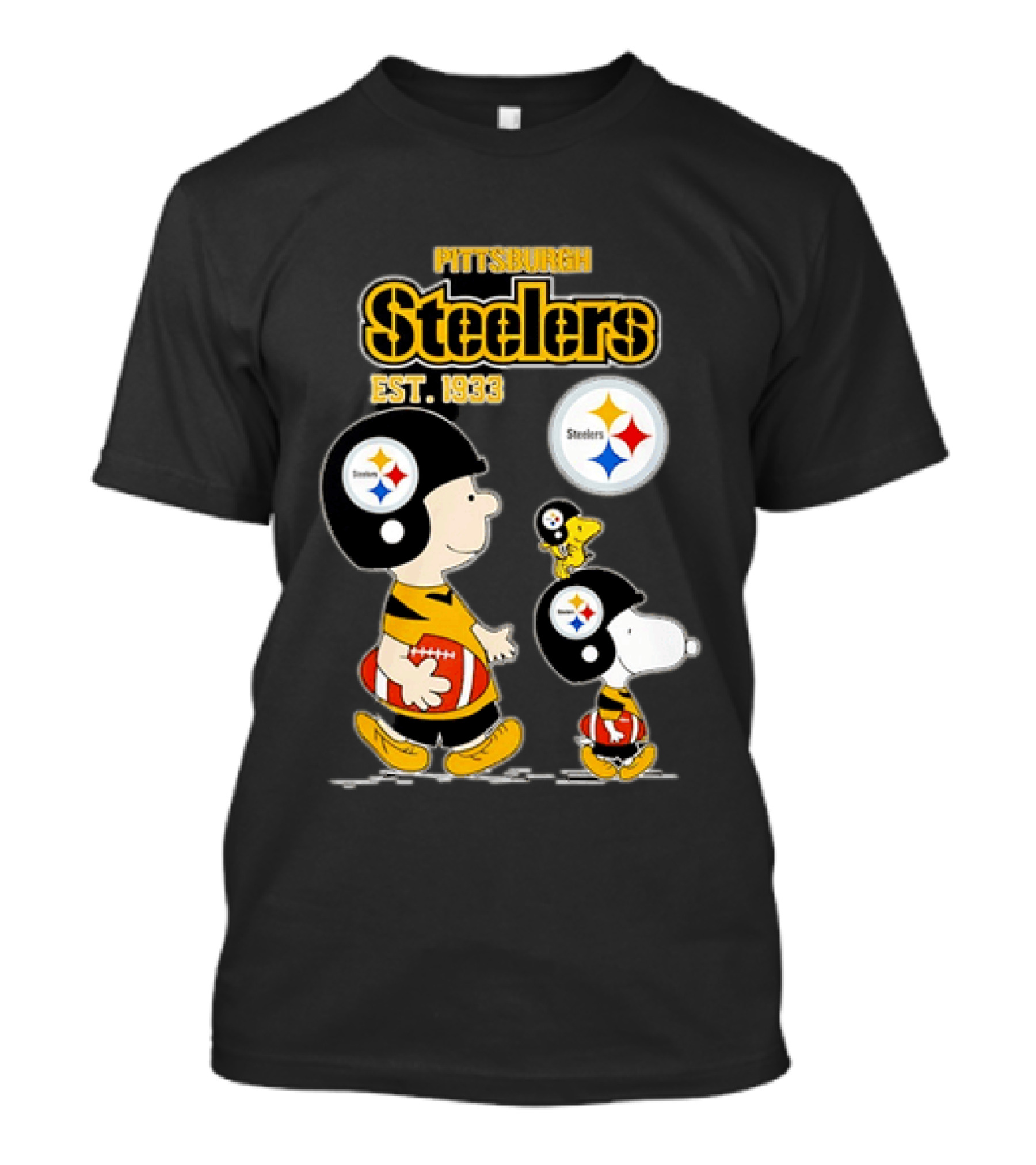 Pittsburgh Steelers Peanuts Charlie Brown Snoopy Football Est 1933 T-Shirt