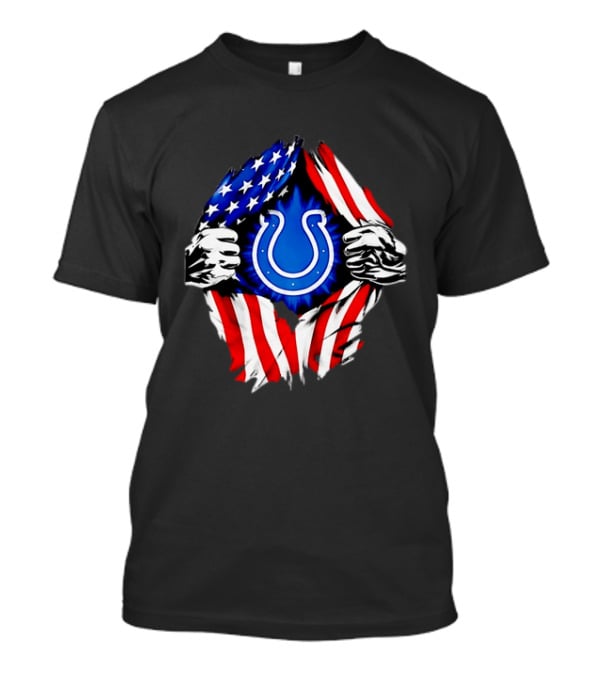 Indianapolis Colts American Flag Ripped Chest T-Shirt