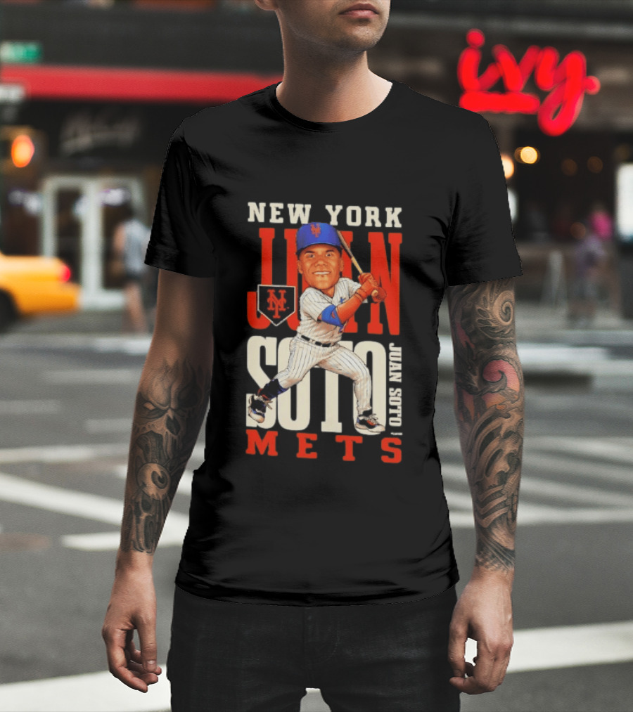 New York Mets Juan Soto Caricature MLB Baseball T-Shirt