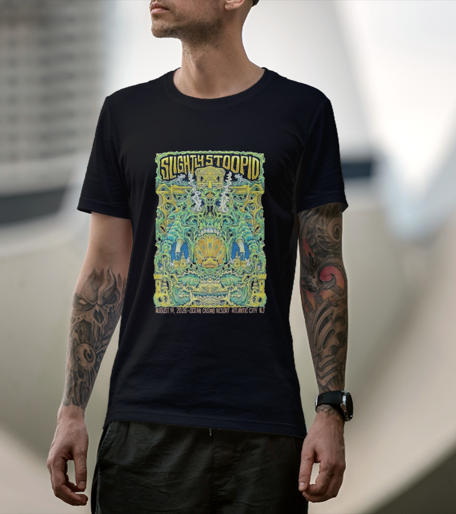 Slightly Stoopid August 14 2026 Ocean Casino Resort Atlantic City NJ Psychedelic Event T-Shirt